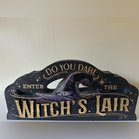 Accents | Witchs Lair Sign With Gold And Black Design | Poshmark